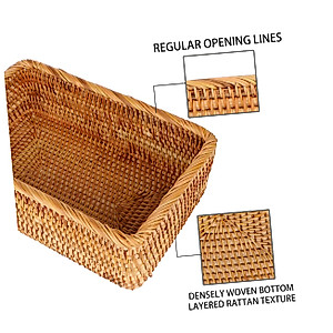 Zerodeko Organizer Rectangular Storage Basket Seagrass Storage Baskets Woven Storage Baskets Rattan Storage Basket Rattan Organizer Bins Seagrass Organizers Storage Box Wicker Sundry 1pc