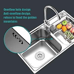 YOtat Stainless Steel Sink Sink Set, Kitchen Taichung, Undercounter Basin, Sink, Sink, Double-Bath Composite Practical Sink, Anti-Scratch Sink