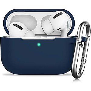 GMUDA for AirPods Pro (2nd Generation/1st Generation) Case, Protective Silicone Cover with Keychain, Compatible with AirPods Pro 2, Dark Blue