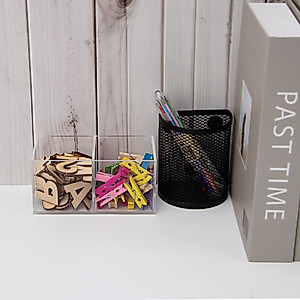 Acrylic Drawer Organizer, Dedoot Clear 2 Compartment 2 Section Makeup Organizer Transparent Plastic Makeup Brush Holder Durable Makeup Jewelry Accessories Storage Organizer, Clear Acrylic Plastic