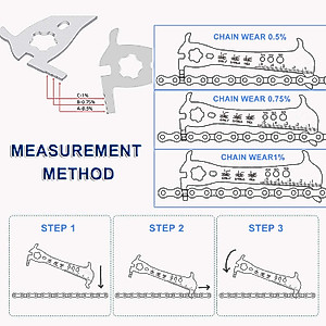 COOLWHEEL Bicycle Chain Checker - Bike Wear Indicator Gauge Measuring Ruler Tool Bike Parts Repair Kit for Mountain and Road Bikes, Folding Bicycle