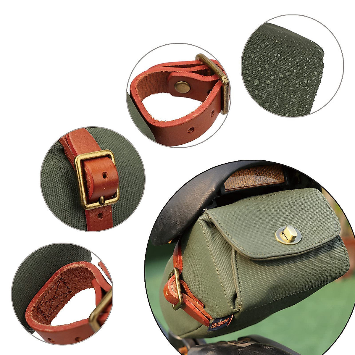 TOURBON Bike Bicycle Cycling Saddle Bag Tail Rear Pouch Strap-On Seat Storage