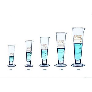 Professional Lab Graduated Measuring Cup Glass Conical Beaker with Spout 5ml Lab Measuring Glass Boro 3.3 Heat Resistant Thicken Glassware (5ml)