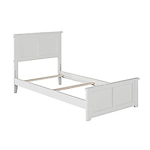 AFI Madison Twin Traditional Bed with Matching Footboard and Turbo Charger in White