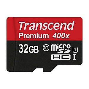 Transcend 32GB microSDHC Class10 Uhs-1 Memory Card with Adapter 60 MB/S (TS32GUSDU1)