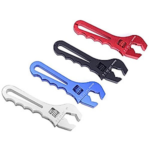 SYKRSS An Fitting Wrench, AN3-16AN Adjustable Wrench Aluminum Lightweight Spanner Tools for An Hose Fitting Adapter End , Black