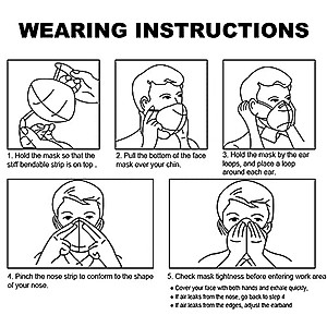 Taimu TM KN95 Face Masks for Protection Black Breathable Foldable Protective Masks Against PM2.5, Dust, Air Pollution for Adult, Men, Women(50 PCS)