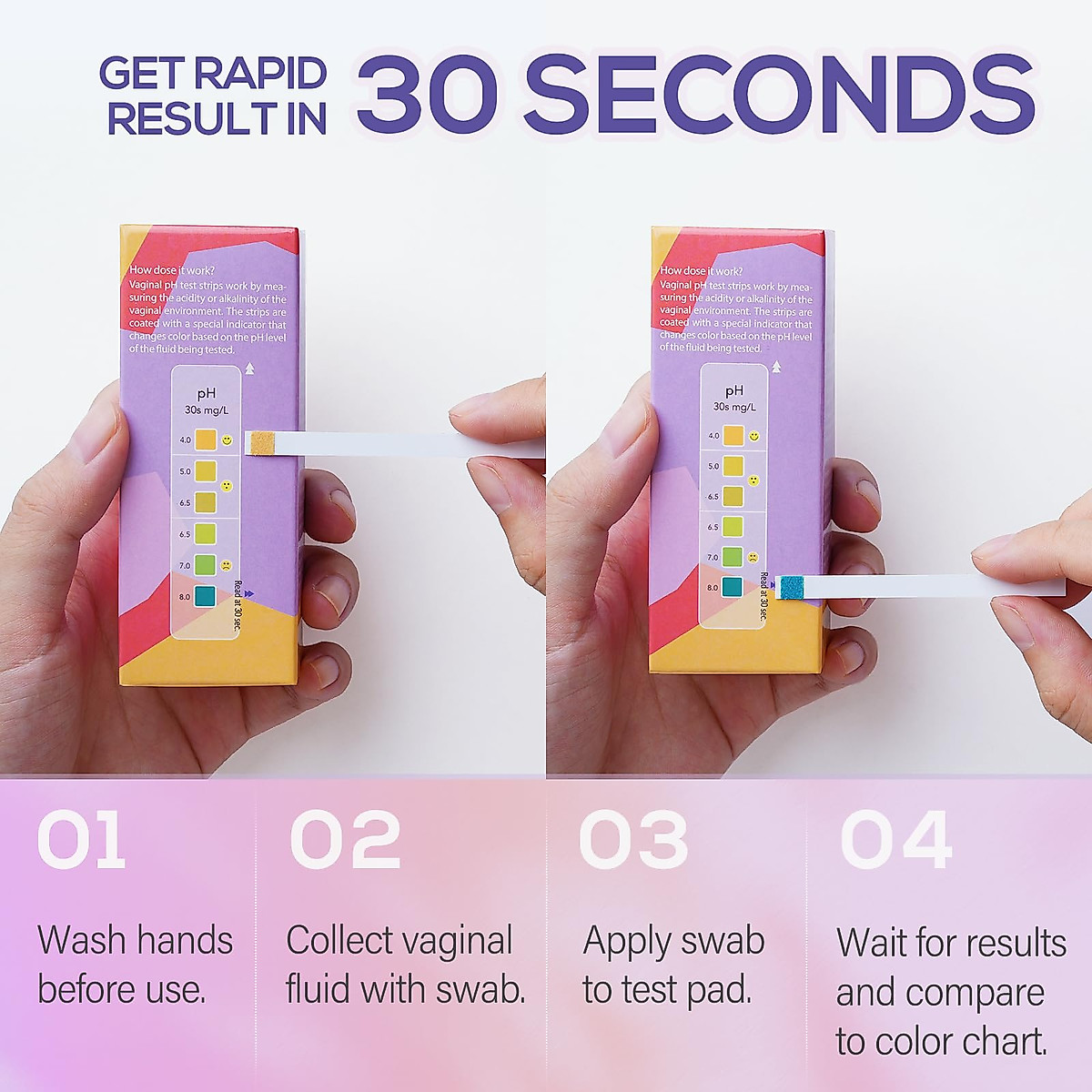 Vaginal pH Test Strips for Women, Convenient Testing Solution for Assessing and Maintaining Optimum Feminine Acidity and Alkalinity Balance, Quick Results & Easy-to-Use Home Monitoring (50pcs)