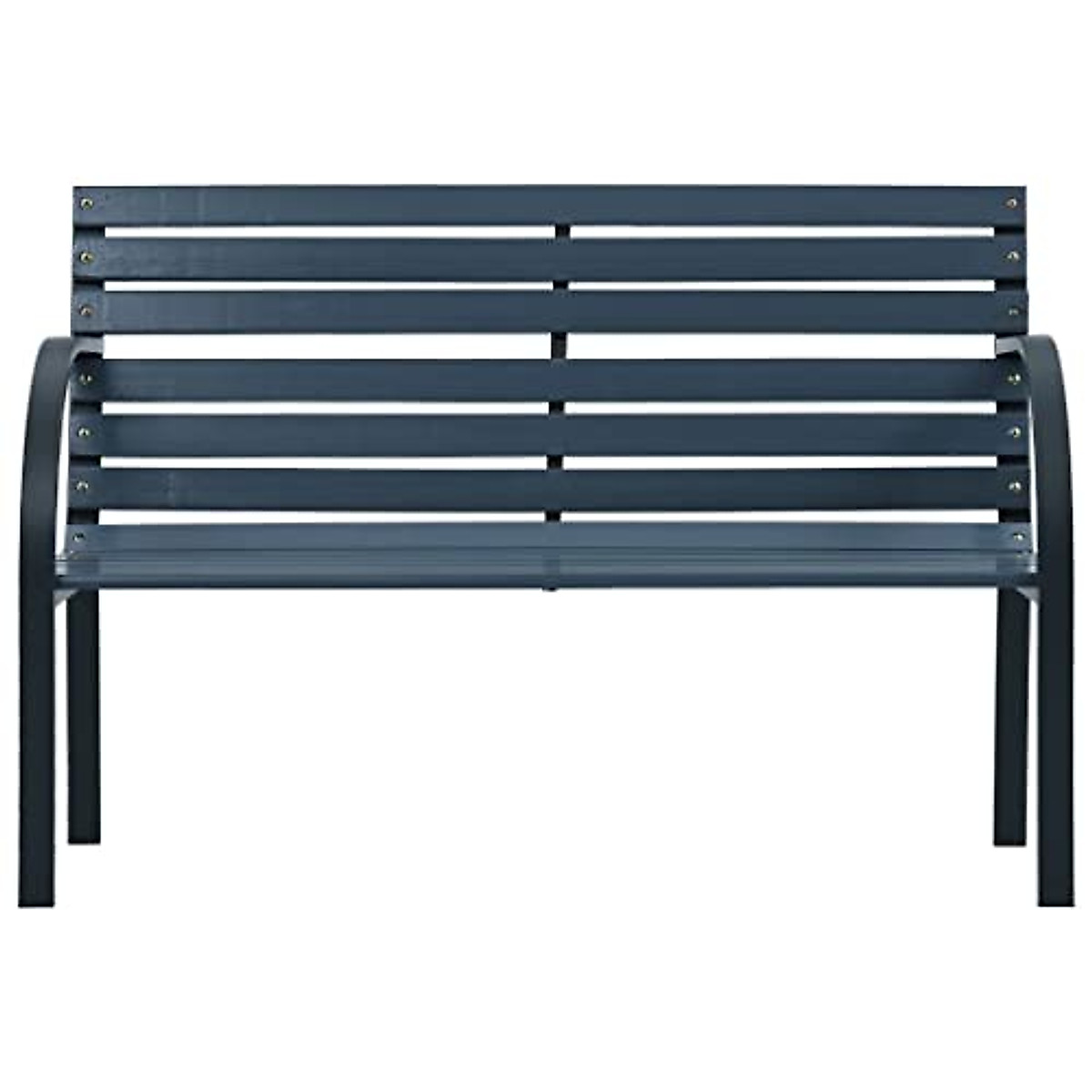 vidaXL Patio Garden Bench Ourdoor Backyard Terrace Lawn Garden Seating Seat Furniture Wooden Iron Metal Curved Back/Armrests Furniture