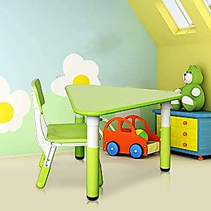 Walnut Children/Kids Study Table and Chair Set, Home/Kindergarten Adjustable Game Table, Dining Table, Childs Studying Painting Home School 1 Table 1 Chairs (Color : Blue)