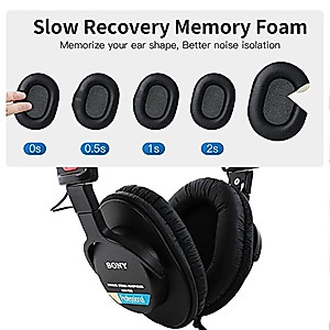 Tamicio Replacement Earpads for Sony MDR-7506 Headphones,Ear Pads Cushions Replacement Compatible with Sony MDR-7506 MDR-V6 MDR-V7 MDR-CD900ST Headphones Ear Pad Ear Cushion Ear Cups Ear Cover(Black)