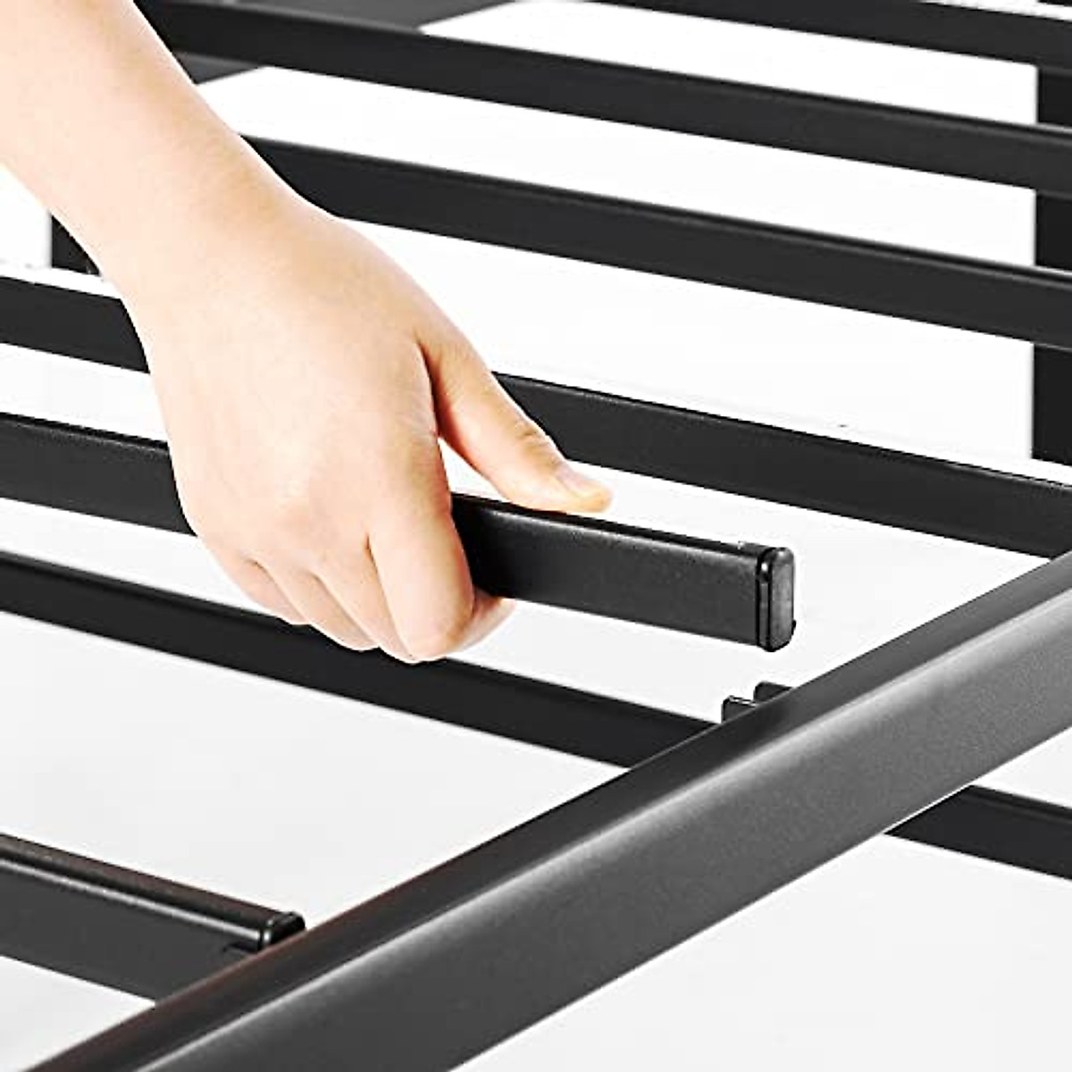 Best Price -Mattress 18 Inch Metal Platform Bed, Heavy Duty Steel Slats, No Box Spring Needed, Easy Assembly, Black, Queen