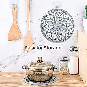 Smitchraft Silicone Trivets Hot Dishes, Pots & Pans, Hot Pads Kitchen Quartz Countertops, Pot Holders Trivet Mat, Non-Stick Heat Resistant Mats Counter & Table, Teal Kitchen Decor Accessories Set 3