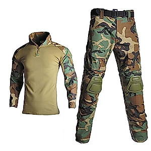 Multicam Military Uniform Combat Shirt Tactical Hunting Suit Camo Man Pant Airsoft Paintball Equipment Clothes Ruin gray M