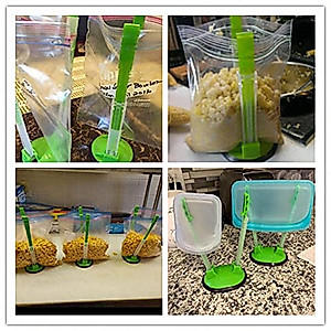 Bag Holder,bags Sandwich Bag Holder Food Storage Bag Clip Ideal Plastic Gadgets for Food Prep Bags/Plastic Freezer Bags/Zipper Bag Holders, Meal Planning/Prep Bag Holders (6 Count)