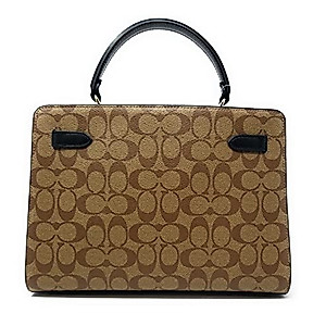 COACH Women's Lane Carryall (Blocked Signature Canvas - Khaki - Brown Multi)