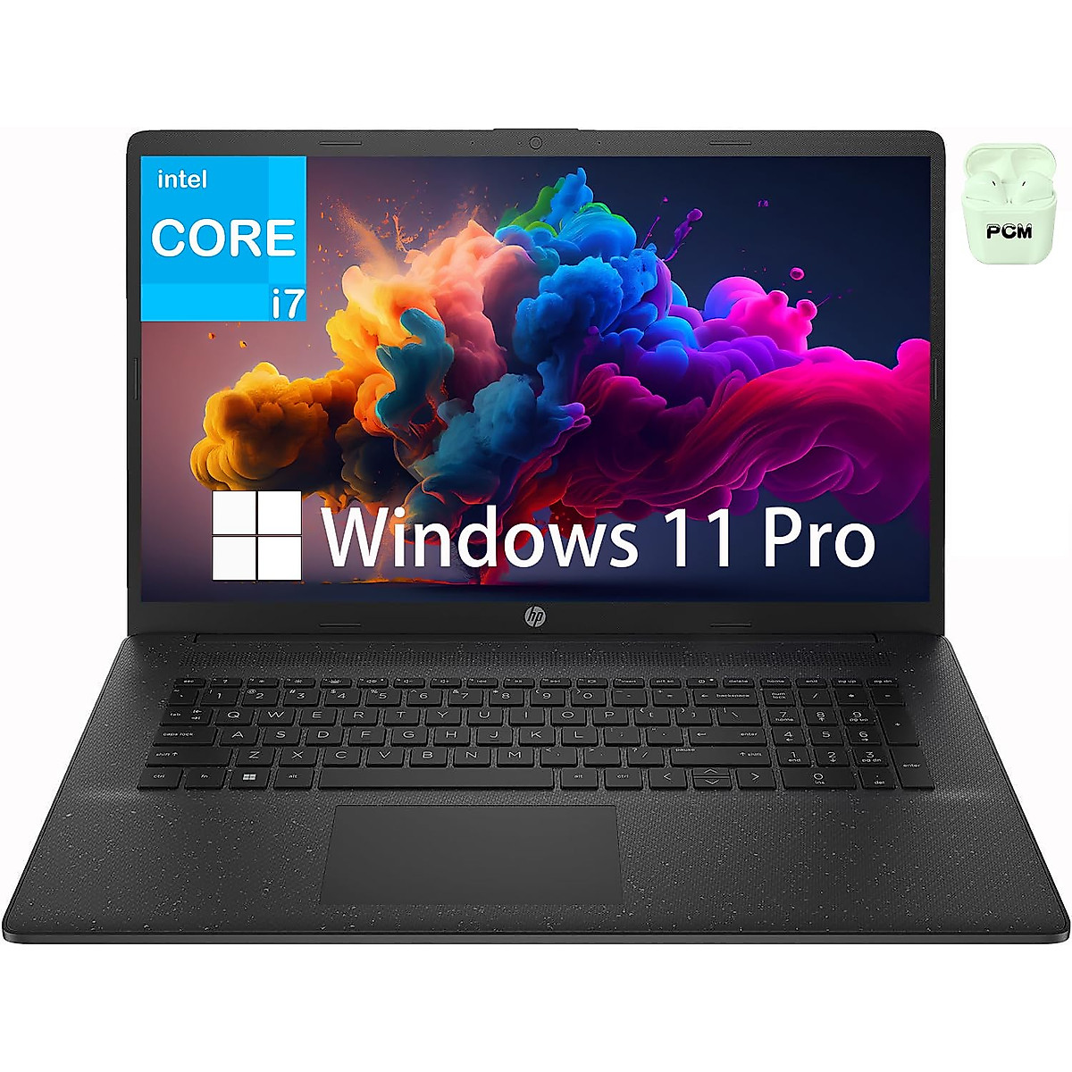 HP Laptop, 17.3 Inch FHD Business Laptop, Intel Core i7-1255U, 32GB RAM, 1TB SSD, Windows 11 Pro, Numeric Keypad, HDMI, Black, PCM