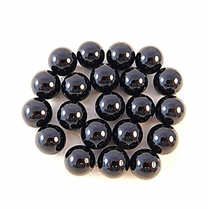 Wondertrail WONGM017 Black Opaque 13-15mm Glass Marbles Bag of 20