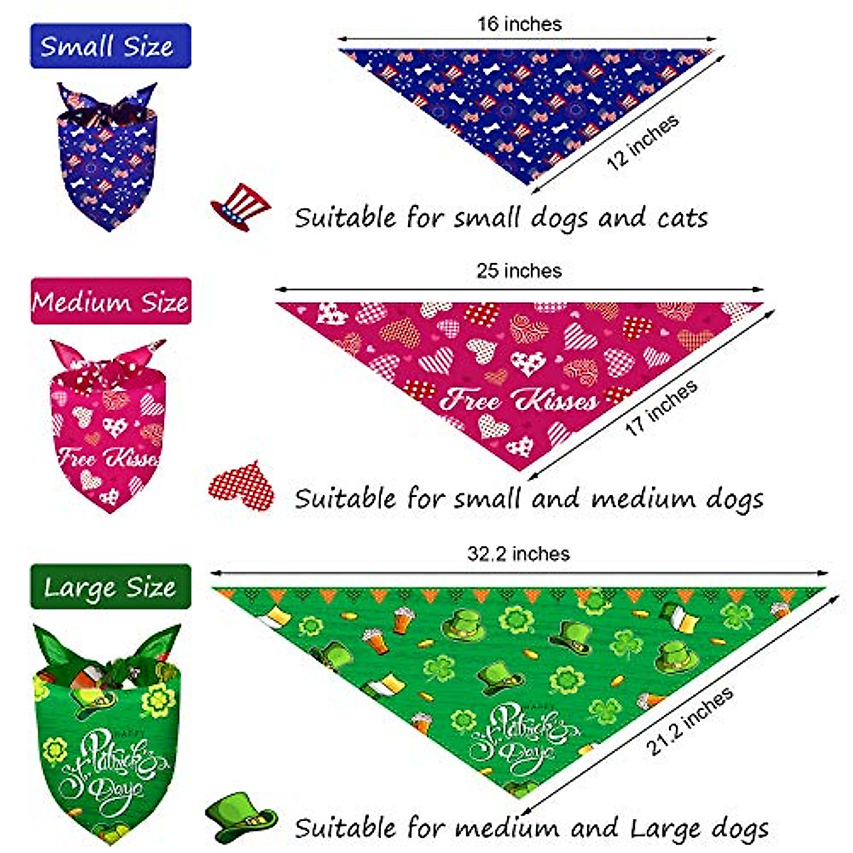 12 Pieces Holiday Dog Bandanas Halloween Dog Scarf Thanksgiving Christmas Birthday Summer Hawaii Daily Festival Costume Supply Pets Dog Scarf Bandana for Dogs Cats Pets Costume (Small)