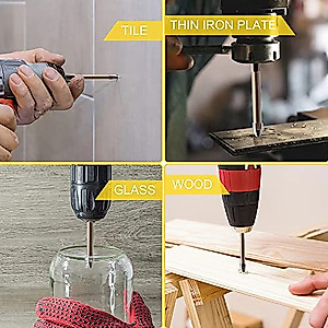 Efficient Universal Drilling Tool 5pcs, Cross Alloy Drill Bit, High-Grade Alloy Hole Opener, Tile Drill Bits Ceramic Diamond, Wall Drilling Auxiliary, Plexiglass Drill Bit Set (5Pc,3/4/5/6/7)