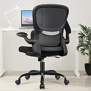 Razzor Office Chair, Ergonomic Desk Chair with Lumbar Support and Adjustable Armrests, Breathable Mesh Mid Back Computer Chair, Reclining Task Chair for Home Office