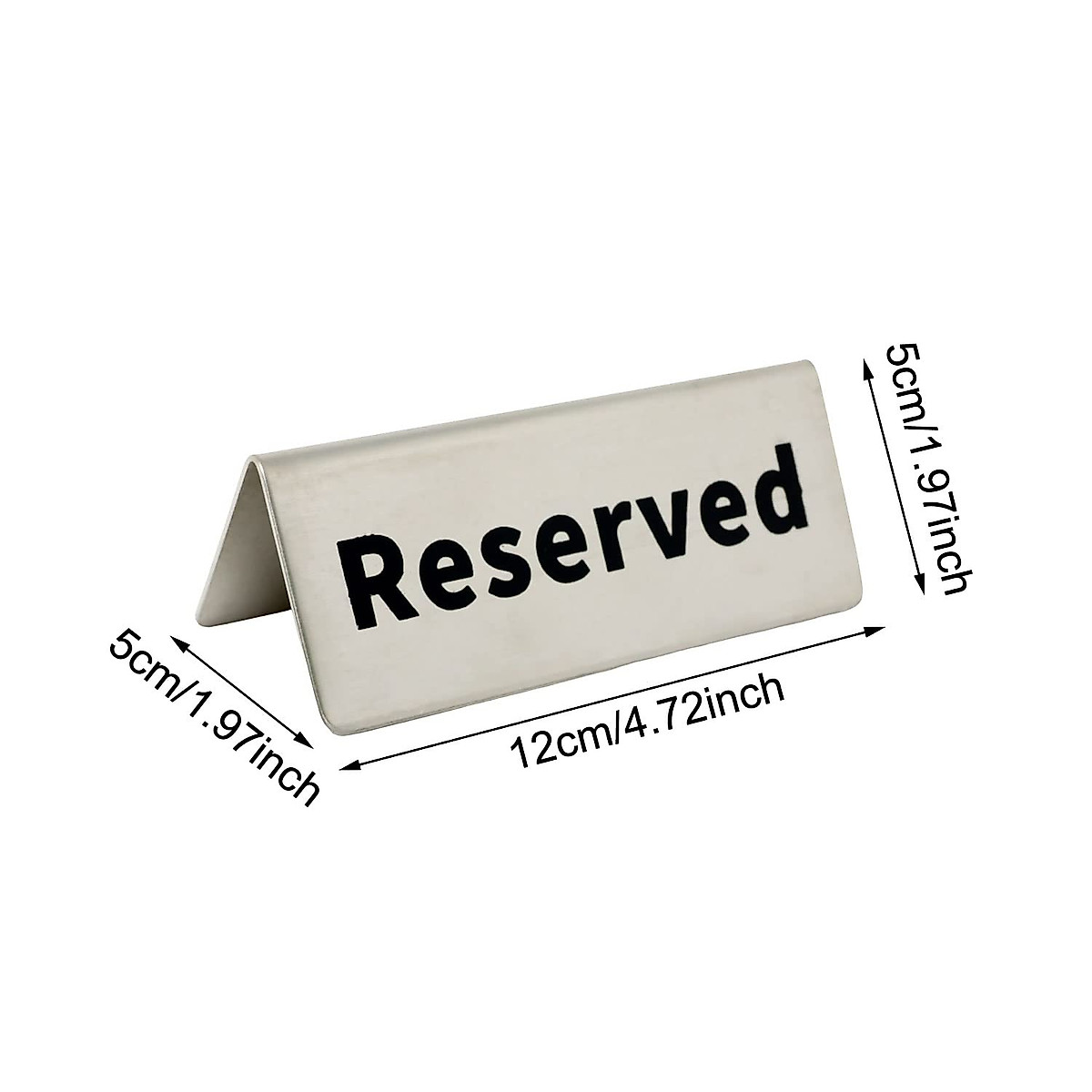 Honbay 2PCS Double Side Reserved Table Signs Tent Stainless Steel Desk Logo Indicator for Business Restaurant Banquets and Dinner Parties