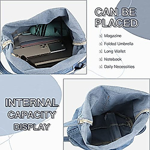 Emprier Denim Shoulder Bag for Women Hobo Tote Bag Denim Purses Retro Crossbody Bag for Teenager girls