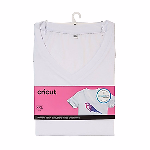 Cricut Women's T-Shirt Blank, V-Neck, XX-Large Infusible Ink, White