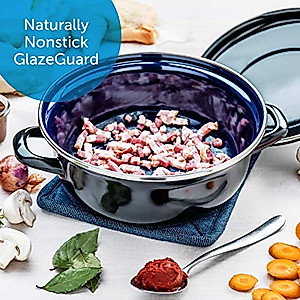 BK Indigo Aluminum Heavy-Gauge Carbon Steel, Induction, 5.5QT Nonstick Glaze Dutch Oven, Dishwasher Safe, Black