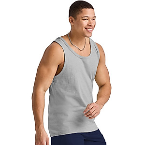Hanes Comfortblend Originals Top, 100% Cotton Men, Sleeveless Tank Shirt, Light Steel, Small