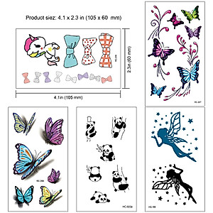 Konsait 300+pcs Temporary Tattoos for Kids Boys Girls Children's Birthday Party Bag Filler Gift Party Favors, 200+ Kids Fake Tattoo Stickers- Animal Fruit Butterfly Monster Fairy Panda Whale