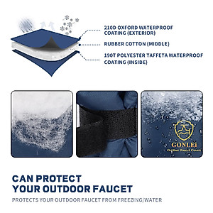GonLei 2Pack 5.5" W x 7.4" H Outdoor Faucet Cover High Faucet Insulation Cover Winter Hose Bib Insulation Cover Outside Faucet Socks Winter Cold Weather Pipe Freeze Protection Faucet Cover (2, Blue)