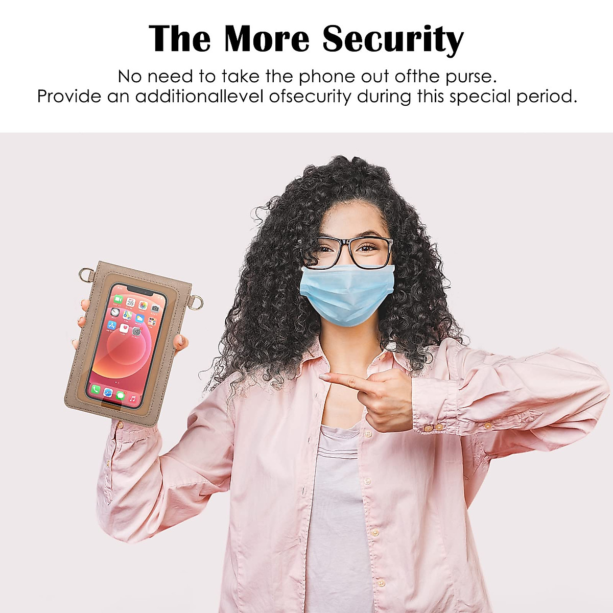 AnsTOP Small Crossbody Cell Phone Purse for Women - Lightweight PU Leather Crossbody Bag for Women Mini Phone Pouch Purse Best Gift