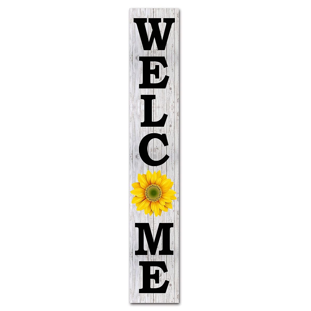 KPSheng Sunflower Hanging Signs Spring Welcome Porch Wood Sign 8x48 Inch Summer Spring Door Summer Hanging for Front Door Garden Home Yard Sunflower Party Decorations