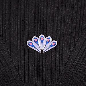 ZAG STORE - Miraculous Ladybug - Peacock Charged Brooch, Stainless Steel,Dark Blue,Pink,Purple
