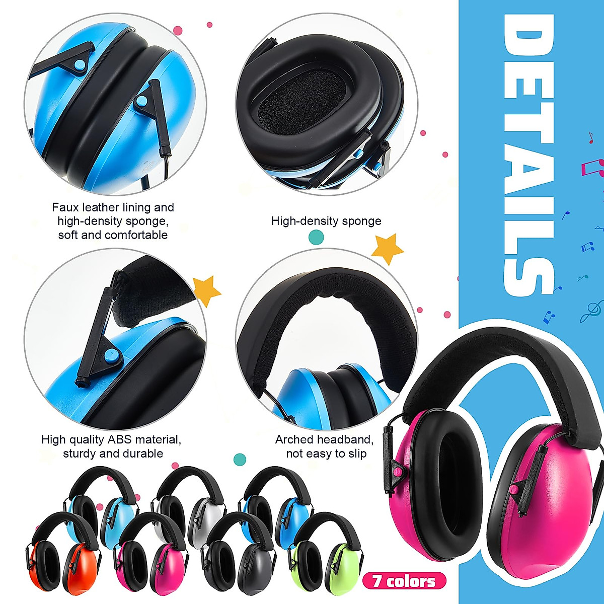 Amylove 24 Pcs Kids Ear Protection Noise Cancelling Headphones Noise Reduction Ear Muffs 27dB Hearing Protection (Classic Color)