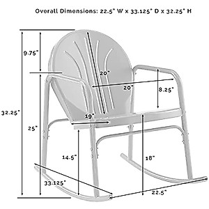 Crosley Furniture CO1013-WH Griffith Retro Metal Outdoor Rocking Chairs, White Gloss