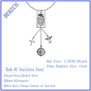 BEKECH Trucker Guardian Angel Car Charm Trucker’s Prayer Car Hanging Ornament Guardian Angel to Guide and Protect in Everything You Do Car Rear View Mirror Charm Truck Diver Gift(Silver)