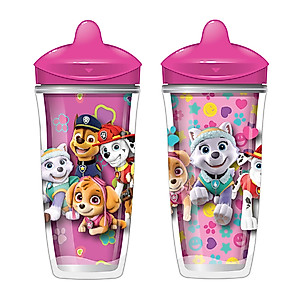 Playtex Sipsters Stage 3 Paw Patrol Spill-Proof, Leak-Proof, Break-Proof Spout Cup for Girls, 9 Ounce (Pack of 2)