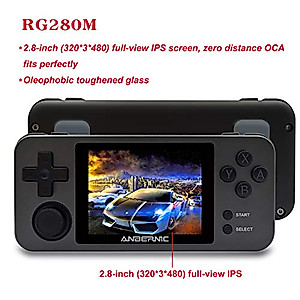 RG280M Handheld Game Console , Retro Game Console OpenDingux Tony System , Free with 32G TF Card Built-in 2500 Classic Game Console 2.8 Inch IPS Screen Portable Video Game Console - Black