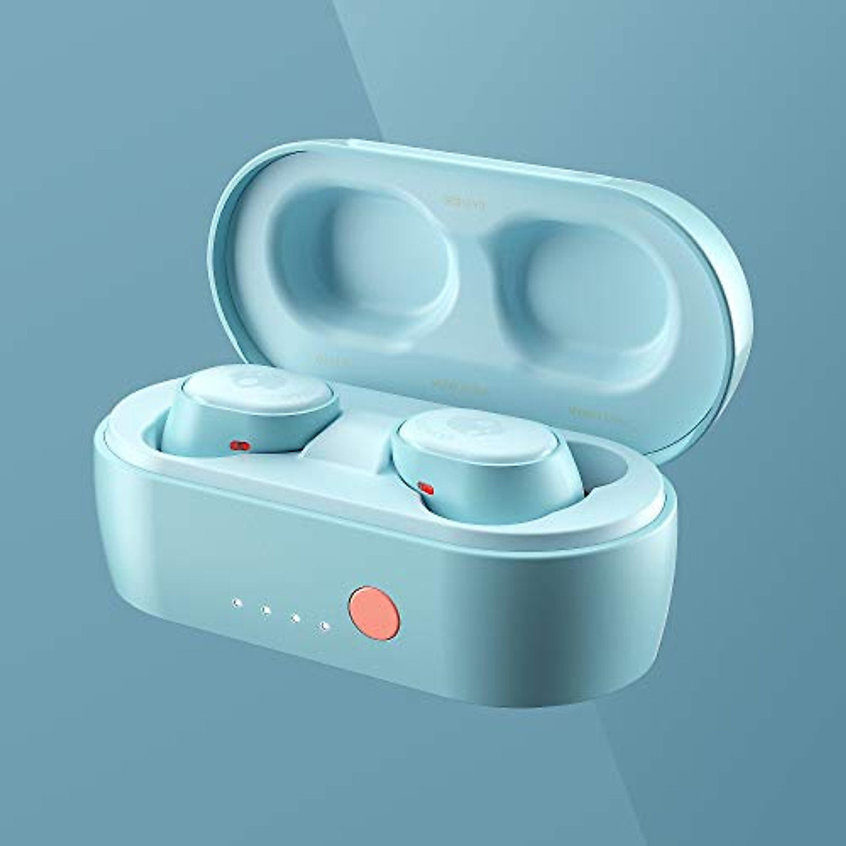 Skullcandy Sesh Evo True Wireless In-Ear Bluetooth Earbuds Compatible with iPhone and Android / Charging Case and Microphone / Great for Gym, Sports, and Gaming IP55 Water Dust Resistant - Blue