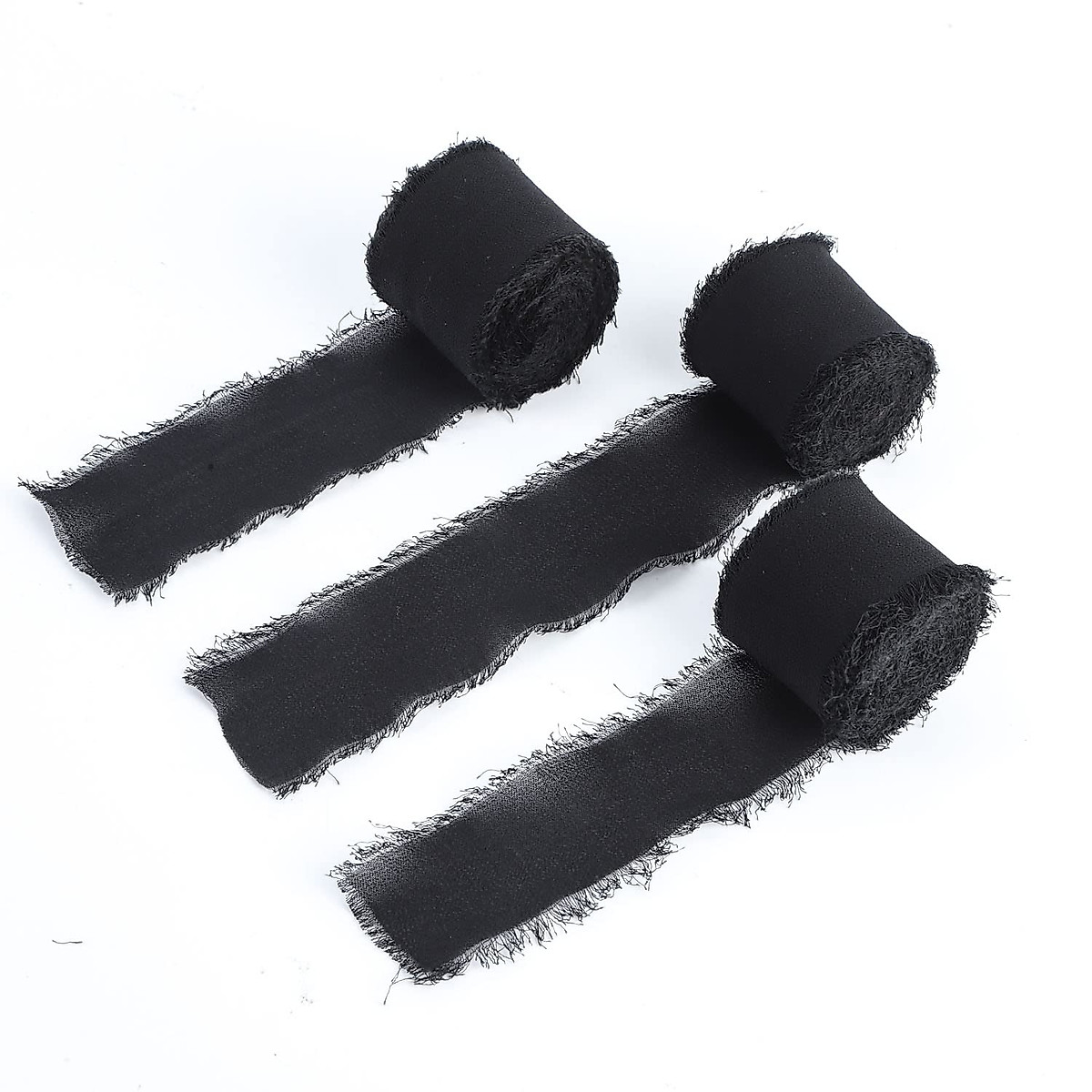 SHUNSTONE Mixed Pink Chiffon Ribbon Fringe Silk Ribbon 1.5" x 7Yd Dusty Rose Mauve Ribbon for Gift Wrap, Wedding Decoration, Invitation, Greeting Card, Bridal Bouquet, DIY Craft (3 Rolls 21 Yards)