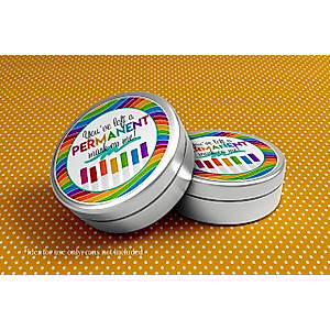 Left A Permanent Mark Art Themed Teacher Appreciation Thank You Sticker Labels, 40 2" Party Circle Stickers by AmandaCreation, Great for Envelope Seals & Gift Bags