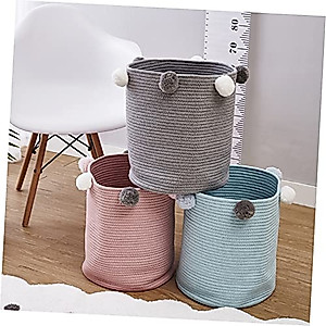 Levemolo Laundry Bucket Shelf Storage Basket Cotton Laundry Bin Extra Large Cotton Rope Basket Blanket Basket Container Large Laundry Bag Washing Basket Woven Cotton Basket Light Grey