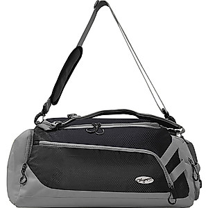 Olympia U.S.A. Blitz 22" Convertible Gym Duffel W/Backpack Straps Duffel Bag, BLACK+GRAY