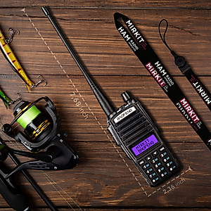 Mirkit 2Х BAOFENG UV-82 MK5 8W Max Power Ham Radio VHF/UHF 144-148/420-450MHz Walkie Talkies with 2800mAh Li-ion Baofeng Battery Pack, Baofeng Programming Cable & Mirkit Lanyards