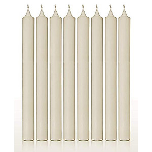 Hyoola 10 Inch Dinner Candles - 12 Pack - Wool White Tall Candles - Unscented Rustic Candles - Long Burning Candle Sticks