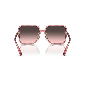 COACH Women's HC8368D Square Sunglasses, Transparent Berry/Grey Pink Gradient, 61 mm