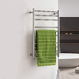 Bathroom Towel Warmer Electric Heated Towel Rack, Towel Warmer for Bathroom, 10-Bar Wall-Mounted Electric Heated Towel Rack, Energy Efficient 88W, Stainless Steel Heated Towel Rail Drying Rack with On