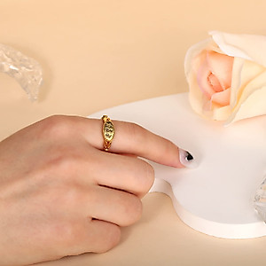 Drawelry Personalized Vintage Birth Flower Ring Sterling Silver Engraved Iris, Water Lily, Metal, not known